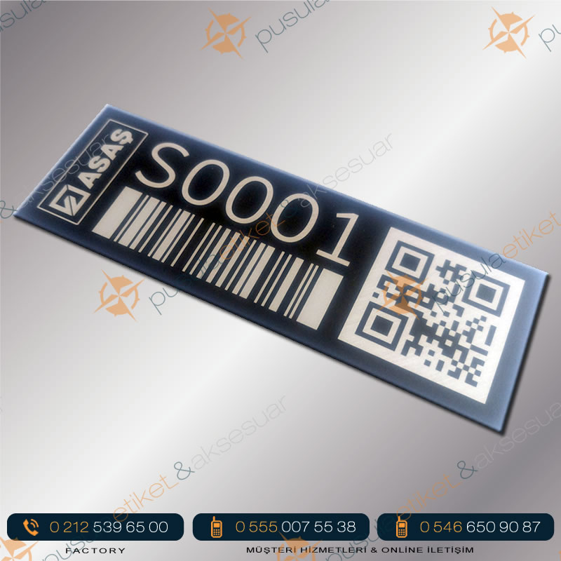 [ QR Code Baskılı Alüminyum Etiket ][ QR Kod Baskılı Metal Etiketçi ...